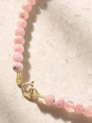 Jia Jia 14-karat Gold Rhodochrosite And Moonstone Necklace
