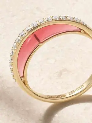 L'ATELIER NAWBAR Bloop Moon 18-karat Gold, Diamond And Enamel Ring