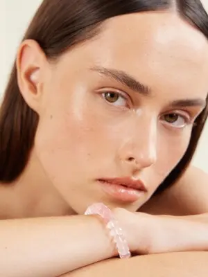 Jia Jia Rose Quartz Beaded Bracelet With 14k Gold Clasp