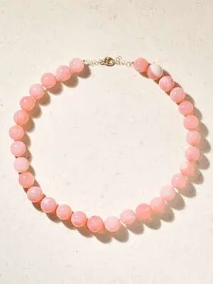 Jia Jia Oracle 14-karat Gold Opal Beaded Necklace - Pink