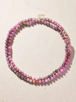 Jia Jia Double 14-karat Gold Ruby Necklace - Pink