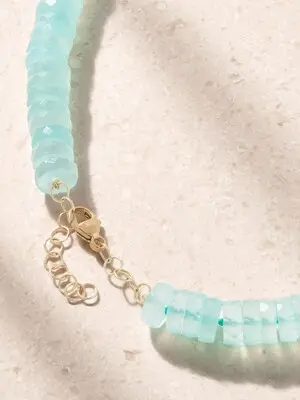 Jia Jia 14k Gold Chalcedony, Moonstone, And Diamond Beaded Necklace