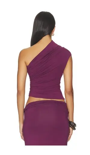 NIA Bartolo One Shoulder Top - Plum