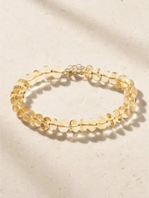 Jia Jia 14-karat Gold Citrine Beaded Bracelet - Yellow