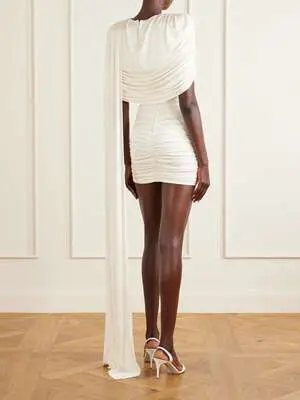 ILKYAZ OZEL Khara Gathered Satin-jersey Mini Dress
