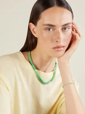 Jia Jia 14-karat Gold And Chrysoprase Beaded Bracelet