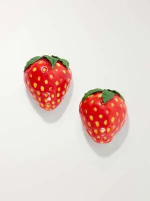 JENNIFER BEHR Fraise Resin Earrings - Red