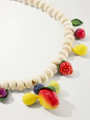 JENNIFER BEHR Fruita' Beaded Fruit Charm Necklace