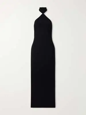 ILKYAZ OZEL Kailash Crepe Halterneck Gown - Black