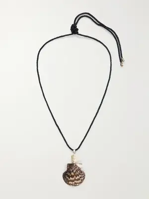 JENNIFER BEHR Rhodes Silver-tone Shell Necklace - Brown