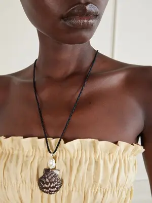 JENNIFER BEHR Rhodes Silver-tone Shell Necklace