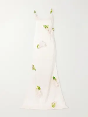 ILKYAZ OZEL Mellow" Floral Embellished Satin Gown