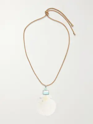 JENNIFER BEHR Alisa Silver-tone Shell Necklace - Blue