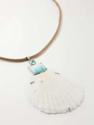 JENNIFER BEHR Alisa Silver-tone Shell Necklace
