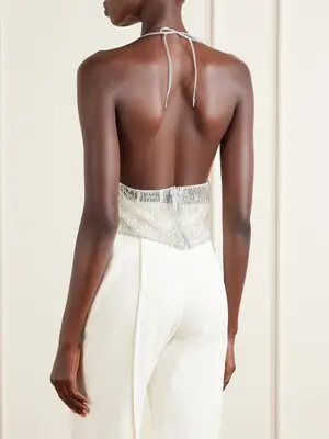 ILKYAZ OZEL Sequined Halter Neck Top
