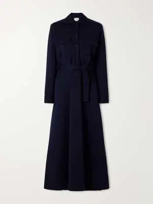 Giuliva Heritage The Dora Wool-jersey Midi Dress - Navy