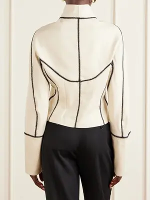 DIOTIMA Idolo Stitch-detailed Wool-gabardine Jacket