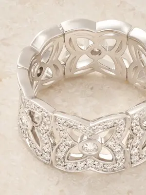DE BEERS LONDON De Beers 18k White Diamond Lotus Ring