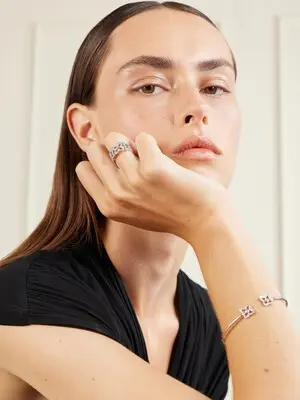 DE BEERS LONDON De Beers 18k White Diamond Lotus Ring