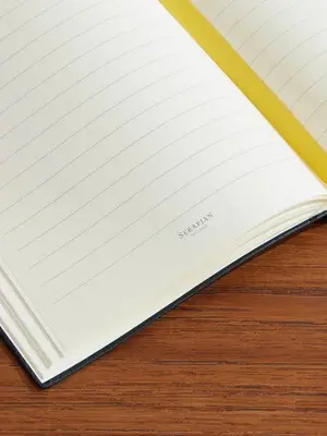SERAPIAN Medium Textured-leather Notebook