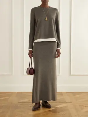 Arch4 Cashmere Sweater And Midi Skirt Set