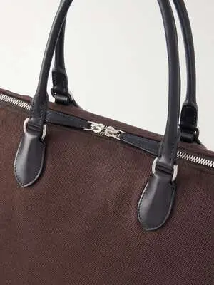 THE ROW Timo Leather-trimmed Canvas Tote Bag
