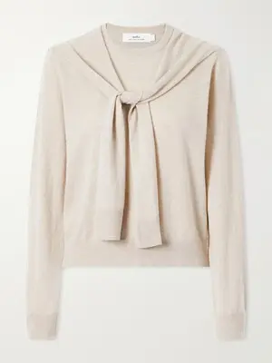 Arch4 Eldergrrove Cashmere Sweater With Tie Detail - Neutrals