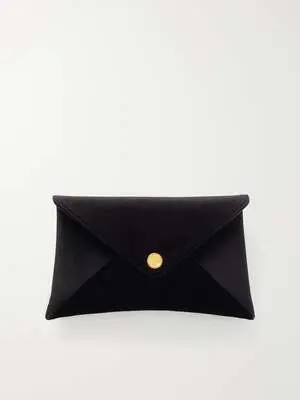 Altuzarra Envelope Velvet Clutch - Black