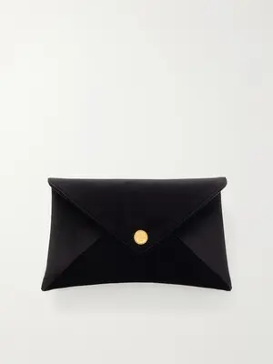Altuzarra Envelope Velvet Clutch - Black