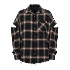 MYSIMPLICATED Black / Brown Fragmented Sleeves Shirt In Black - Black/brown