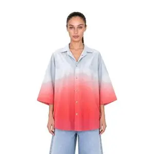 MYSIMPLICATED Short Sleeve Shirt With Gradient Fade - Red/blue