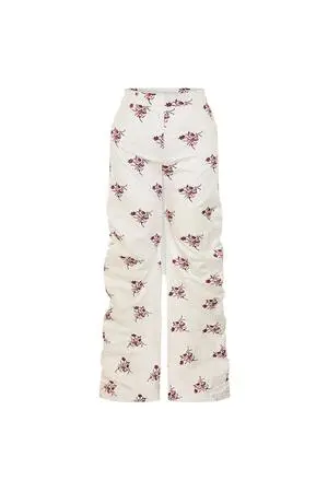 PCFG Embroidered High-waisted Wide-leg Pants