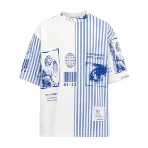 MYSIMPLICATED Blue / White Overthinking Ms Oversized T-shirt W - Blue/white