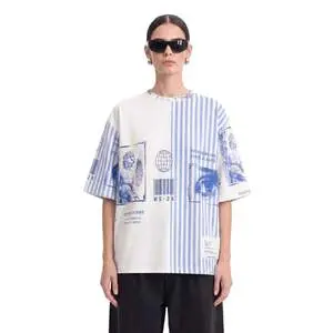 MYSIMPLICATED Oversized Graphic T-shirt - Blue/white