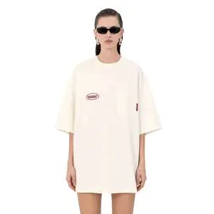 MYSIMPLICATED Ecru Oversized Pocket T-shirt - Beige