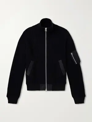 Sacai Knitted Wool Blouson Jacket - Black