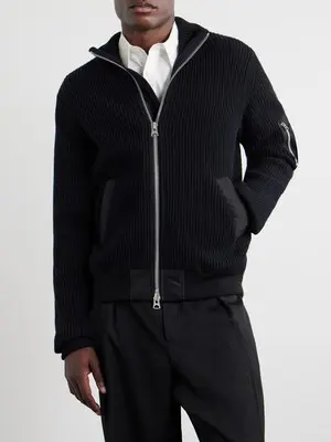 Sacai Knitted Wool Blouson Jacket