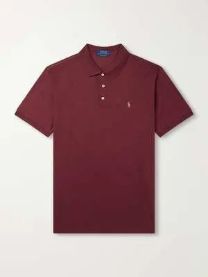 Polo Ralph Lauren Logo-embroidered Cotton-jersey Polo Shirt - Red