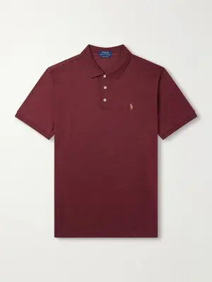 Polo Ralph Lauren Logo-embroidered Cotton-jersey Polo Shirt - Red