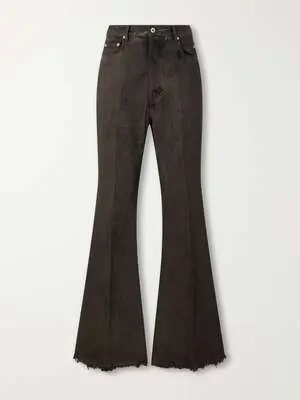 Rick Owens Bolan Flared Frayed Jeans - Gray