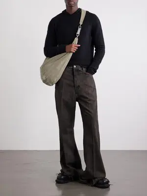 Rick Owens Bolan Flared Frayed Jeans - Gray