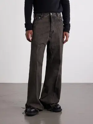 Rick Owens Bolan Flared Frayed Jeans - Gray