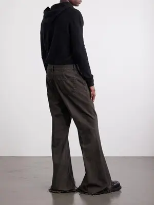 Rick Owens Bolan Flared Frayed Jeans - Gray