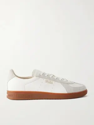 Polo Ralph Lauren Bedford Suede-trimmed Leather Sneakers - White