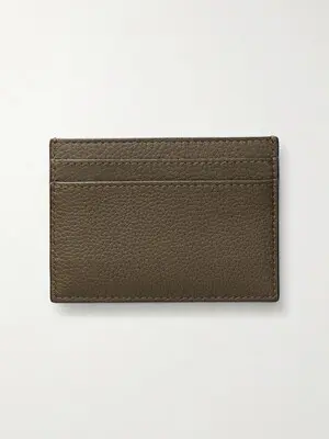 Saint Laurent Tiny Cassandre Logo-appliquéd Full-grain Leather Cardholder