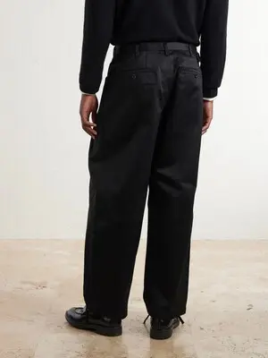 Sacai Wide-leg Cotton Chinos - Black