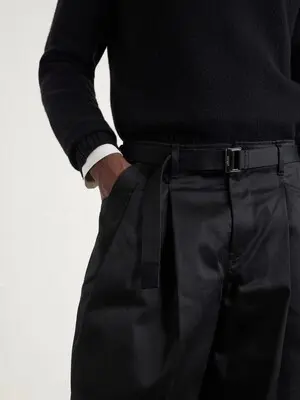 Sacai Wide-leg Cotton Chinos - Black