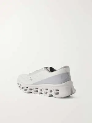 On Cloudmonster 3 Rubber-trimmed Stretch-knit Sneakers - Light Gray