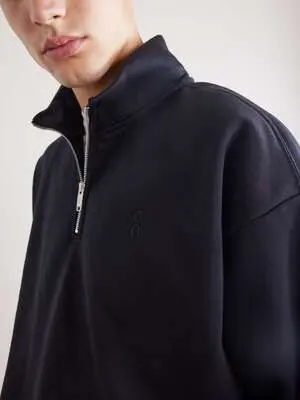 On Club Collective Logo-embroidered Cotton-blend Jersey Half-zip Sweater