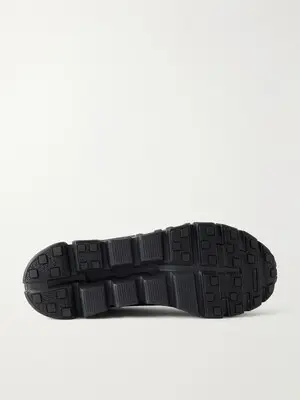 On 6 Rubber-trimmed Mesh Sneakers - Black